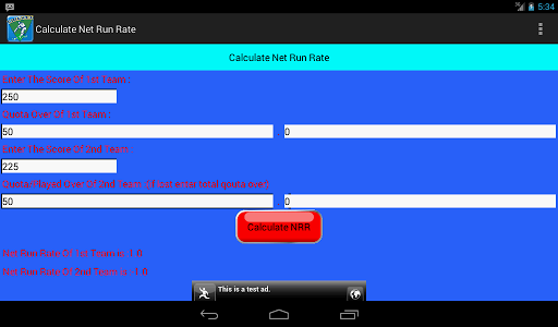 Calculate Net Run Rate – Just Calcculate Net Run Rate Of Cricket Teams ...