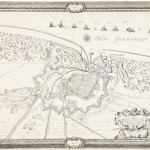 Plattegrond van Duinkerken, belegerd door het Franse leger onder de ...