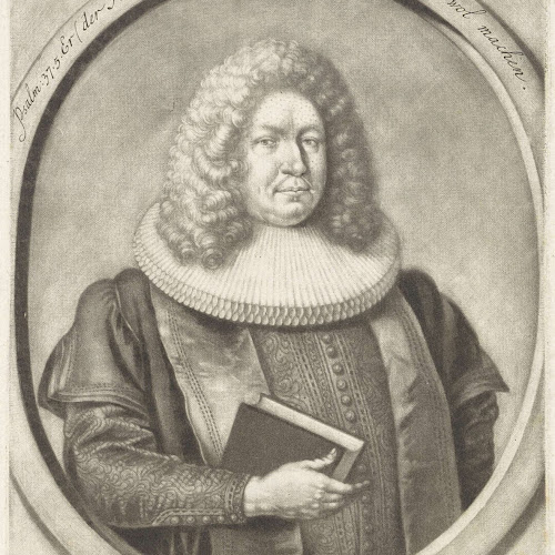Portret van Samuel Schultz, Pieter Schenk (I), after Johann Georg Stuhr ...
