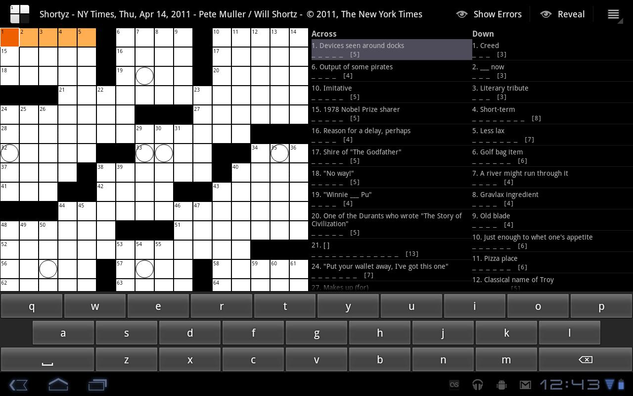 Shortyz Crosswords – Android | Darmowe gry na Androida