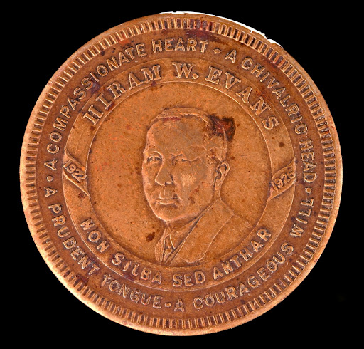 Token Commemorating the California Visit of KKK Imperial Wizard, Hiram ...
