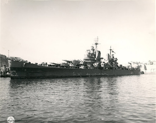 The heavy cruiser USS Quincy arriving at Malta. - Franklin D. Roosevelt ...