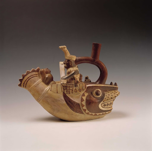 Sculptural ceramic ceremonial vessel that represents a mythological ...