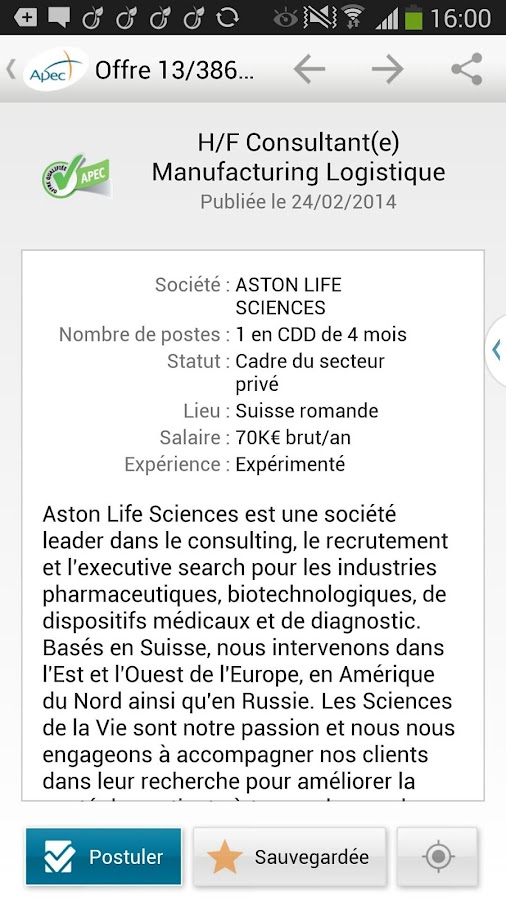 Apec : offres d’emploi cadre – Applications Android sur Google Play