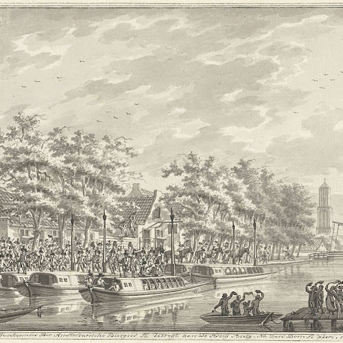 Aankomst van de Amsterdammers in Utrecht, 1787, Daniël Kerkhoff, 1787 ...