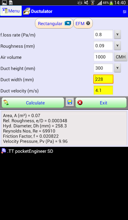 HVAC duct sizer - a Ductulator - Android Apps on Google Play