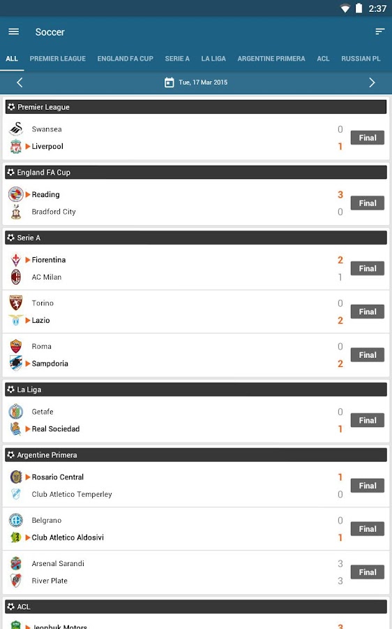 ScoreCenter Live : All sports - Android Apps on Google Play