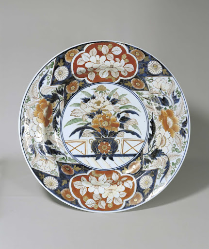 Large Dish, Floral design in overglaze enamel — Google Arts & Culture